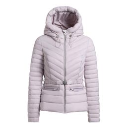 Outdoorjacke Khujo "Outdoorjacke Lorella", Damen, Gr. M, lila (raindrops lila), Obermaterial: 100% Nylon NY. Obermaterial: Futter: 100% Nylon NY. 100% Polyester PES., figurbetont, hoch geschlossener Ausschnitt, &Auml;rmel ohne &Auml;rmelschlitz abgesteppte Kante, Jacken Outdoorjacke, &Uuml;bergangsjacke mit Kapuze und Tailleng&uuml;rtel