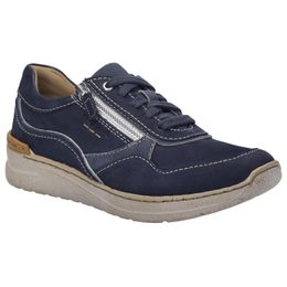 Sneaker Josef Seibel "Sally 02", Damen, Gr. 39, blau (dunkelblau), Leder, Schuhe Sneaker, Schn&uuml;rschuh, Komfortschuh mit zus&auml;tzlichem Rei&szlig;verschluss