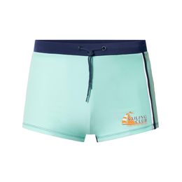 Badeshorts Babista "Badehose MARISO", Gr. L, weit, gr&uuml;n (mint dunkelblau), Obermaterial: 80% Polyamid ECONYL PA ECONYL. 20% Elasthan EL., Badehosen Badeshorts
