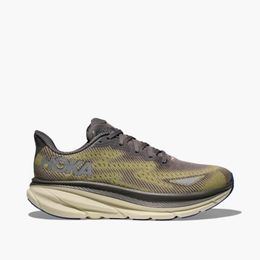 Laufschuh Hoka One One "CLIFTON 9 GORE-TEX", Herren, Gr. 43, gravel, eggshell, Synthetik, Textil, Schuhe Laufschuh, wasserdicht