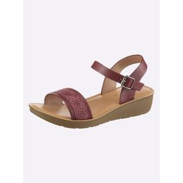 Sandalette Casual Looks, Damen, Gr. 38, bordeaux, Lederimitat, Schuhe Sandalette