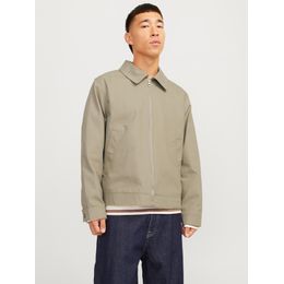 Jack & Jones Outdoorjacke JACK & JONES "JORBOSTON WORKER JACKET SN", Herren, Gr. S, silber (silber sage), Web, Obermaterial: 100% Baumwolle, unifarben, regular fit normal, Jacken Outdoorjacke