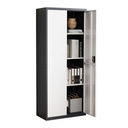 Aktenschrank Vcm "B&uuml;roschrank Stahlschrank abschlie&szlig;bar Malivo 4fach", wei&szlig; (anthrazit, wei&szlig;), B:80cm T:40cm, Obermaterial: 100% Metall MT., Schr&auml;nke, Aktenschrank