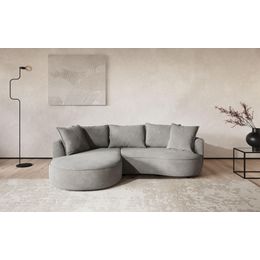 Ecksofa COTTA "Sana L-Form, Breite 260 cm", elephant, B:260cm T:160cm, 94% POLYESTER (PES) 6% POLYAMID(PA), Sofas, Ecksofa, Loungesofa mit Wellenunterfederung