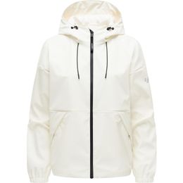 Regenjacke Ragwear "Regenjacke Cezzy Rainy", Damen, Gr. XL, beige (ivory), Obermaterial: 100% Polyester PES. Obermaterial: Futter: 100% Polyester PES., gerade, hoch geschlossener Ausschnitt, &Auml;rmel ohne &Auml;rmelschlitz elastischer Bund, Jacken Regenjacke, Wasserdichte &Uuml;bergangsjacke mit Kapuze