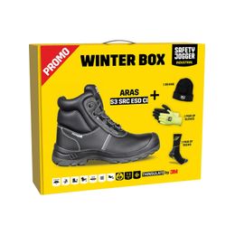 Sicherheitsschuh SAFETY JOGGER WORKS "Winterbox Aras" Gr. 41, schwarz, 41, Obermaterial: 50% Rindsleder Leather cow. 50% Lammleder LEL., Schuhe, Sicherheitsschuh