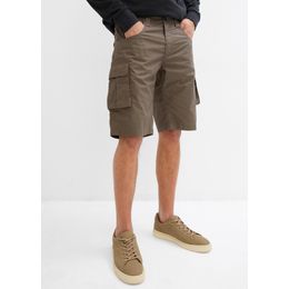 Cargobermudas bonprix, Herren, Gr. 64, N-Gr, khaki kariert, Web, Obermaterial: 100% Baumwolle, relaxed fit, Hosen Cargobermudas, aus Baumwolle, Relaxed Fit, mit Minimalmuster, im Casual Stil