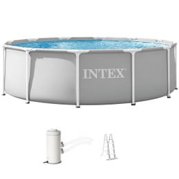 Framepool Intex "&raquo;PrismFrame&trade;&laquo;", grau, blau, H:99cm &Oslash;:366cm, Schwimmbecken, Framepool, &Oslash;xH: 366x99 cm
