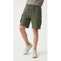 Shorts name it "NKMOLLIE CARGO SHORTS UNB NOOS", Jungen, Gr. 152, N-Gr, dusty olive (blank), Web, Obermaterial: 60% Baumwolle, 40% Polyester, unifarben, normal knielang, Hosen Shorts
