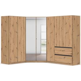 Schrank-Set Rauch "Kleiderschrank Schrank Garderobe W&auml;scheschrank COSTA Gr&ouml;&szlig;e 208x253 cm", braun (eiche artisan, eingriffe graumetallic), H:197cm T:253cm, Holzwerkstoff, Kastenm&ouml;bel-Sets, Schrank-Set, viel Platz, grifflose Front und Push-to-Open Funktion MADE IN GERMANY