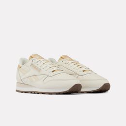 Trainingsschuh Reebok CLASSIC "CLASSIC LEATHER", Damen, Gr. 40,5, chalk, alabaster, simplebeige, Leder, Synthetik, Schuhe Trainingsschuh