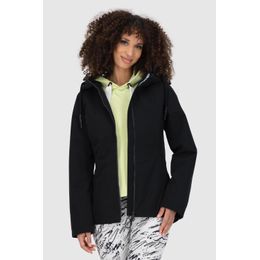 alife and kickin Outdoorjacke ALIFE & KICKIN "LilouAKA", Damen, Gr. S, moonless, Web, Obermaterial: 100% Polyester, unifarben, figurbetont Po-bedeckend, ohne Ausschnitt, Windstopperb&uuml;ndchen, Jacken Outdoorjacke, leichte, taillierte &Uuml;bergangsjacke mit verstellbarer Kapuze