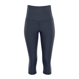 Leggings WINSHAPE "3/4 Functional Comfort HWL217C", Damen, Gr. S, Normalgr&ouml;&szlig;en, grau (anthrazit), 85% Polyester, 15% Elasthan, Hosen Leggings, mit V-Shape Applikation und Core-Bund