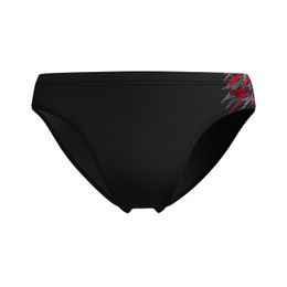 Badehose Speedo "Medley Logo Brief" Gr. 8, blk, rot, Badehosen, Herren, 8 (L), N-Gr, Obermaterial: 80% Nylon, 20% Elasthan, Badehose, mit Frontfutter, mit innenliegendem Kordelzug, vier-Wege-Stretch