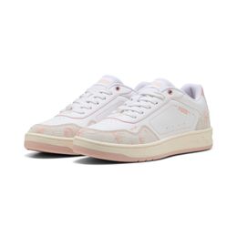 Sneaker Puma "COURT CLASSY CRAFTED FLOWERS", Damen, Gr. 37, rosa (Puma wei&szlig;, rose quartz), Synthetik, Schuhe Sneaker