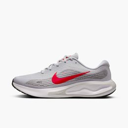 Laufschuh Nike "Journey Run", Herren, Gr. 42,5, pure platinum, bright crimson, wei&szlig;, schwarz, Synthetik, Textil, Schuhe Laufschuh, mit ComfiRide Technologie, Gummilaufsohle, mit Schn&uuml;rung