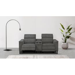 2-Sitzer OTTO HOME "LUND Cord, Relaxfunktion, TV-Sessel, manuell/elektrisch (USB-A)", grau (anthrazit), B:195cm H:97cm T:99cm, Cord Webstoff 100% Polyester, Sofas, 2-Sitzer, m. elektrischer o. manueller Relaxfunktion, Getr&auml;nkehalter u. Staufach