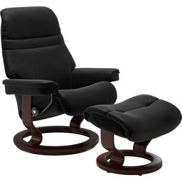 Relaxsessel stressless "Sunrise", schwarz (schwarz paloma), B:79cm H:103cm T:73cm, Leder BATICK: BATICK ist ein leicht korrigiertes, durchgef&auml;rbtes und genarbtes M&ouml;belleder, bei dem die meisten Unebenheiten und Spuren in der Regel entfernt wurden.;Leder PALOMA: PALOMA ist ein durchgef&auml;rbtes Semianilin-M&ouml;belleder mit nat&uuml;rlicher Narbung.;ROHLEDER Stoff Q2 FARON: Ein fester zuverl&auml;ssiger Boucl&eacute; mit 