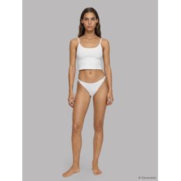 Tanga "STRING BIKINI", Damen, Gr. S (36), wei&szlig;, Jersey, Obermaterial: 53% Baumwolle, 35% Modal, 12% Elasthan, Calvin Klein Underwear, unifarben, k&ouml;rpernah, Unterhosen Tanga, K&ouml;rpernahe Passform mit elastischem Bund
