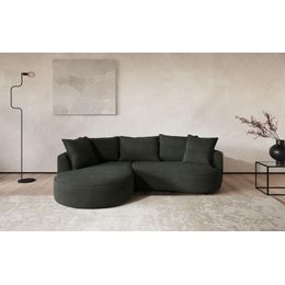 Ecksofa COTTA "Sana L-Form, Breite 260 cm", charcoal, B:260cm T:160cm, 95% POLYESTER (PES) 5% POLYAMID(PA), Sofas, Ecksofa, Loungesofa mit Wellenunterfederung