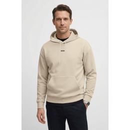 Kapuzensweatshirt BOSS Green "Sly Zone", Herren, Gr. L, light beige272, Sweatware, Obermaterial: 62% Baumwolle, 33% Polyester, 5% Elasthan, unifarben, regular fit normal, Rundhals, B&uuml;ndchen, Sweatshirts Kapuzensweatshirt, Kapuze mit Kordelzug, Regular Fit, K&auml;ngurutasche