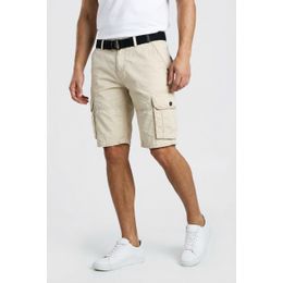 Cargoshorts Cars Jeans "DURRAS SHORT", Damen, Gr. L, N-Gr, beige (sand), Web, Obermaterial: 100% Baumwolle, unifarben, washed, regular fit kniefrei, Hosen Cargoshorts