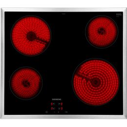 Siemens Elektro-Kochfeld, schwarz (silberfarben), B:58,3cm H:5,2cm T:51,3cm, Kochfelder, touchControl Funktion f&uuml;r eine einfache & innovative Bedienung, Elektro-Kochfeld