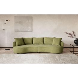 Loungesofa COTTA "Sana, Breite 296 cm", grass, B:296cm T:114cm, 94% POLYESTER (PES) 6% POLYAMID(PA), Sofas, Loungesofa, Loungesofa mit Wellenunterfederung