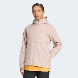 Outdoorjacke adidas terrex "MULTI 2 LAYER CLIMAPROOF", Damen, Gr. S, wonder taupe, Obermaterial: 100% Polyester, Jacken Outdoorjacke