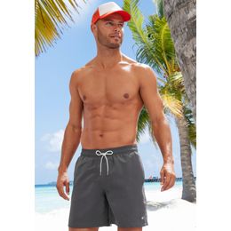 O`Neill Badeshorts O'NEILL "O'NEILL VERT 16'' SWIMSHORTS", Herren, Gr. XL, N-Gr, grau (asphalt), Obermaterial: 100% Polyamid, Badehosen Badeshorts, mit seitlichen Eingrifftaschen und Ges&auml;&szlig;tasche, mit Stickerei am Bein