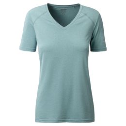 Funktionsshirt LPO "Damen Funktionsshirt Amira", Damen, Gr. 44L, blau (brittany blau melange), Wirkware: Active Dry - 94% Recycling PES, 6% EL, Shirts Funktionsshirt