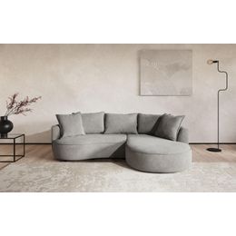 Ecksofa COTTA "Sana L-Form, Breite 260 cm", elephant, B:260cm T:160cm, 94% POLYESTER (PES) 6% POLYAMID(PA), Sofas, Ecksofa, Loungesofa mit Wellenunterfederung