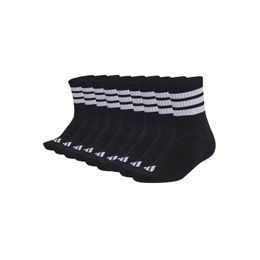 Kurzsocken adidas originals "Socken 3-Stripes Cushioned Sportswear Mid-Cut Socks 9P 9er Pack", Damen, Gr. 40-42, schwarz, Obermaterial: 58% Baumwolle CO. 39% Polyester PES. 2% Elasthan EL. 1% Polyamid PA., Socken Kurzsocken