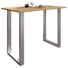 Bartisch Vcm "Holz Bartisch Stehtisch Tisch Tresen Xona 140x80", braun (silber, honig, eiche), B:140cm T:80cm, Tische, Bartisch