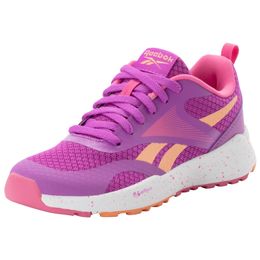 Laufschuh Reebok "ENERGEN RUN", Jungen, Gr. 33, lila (lilarave, truepink, sunkissedorange), Synthetik, Textil, Schuhe Laufschuh, f&uuml;r Kinder