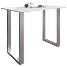 Bartisch Vcm "Holz Bartisch Stehtisch Tisch Tresen Xona 140x80", wei&szlig; (silber, wei&szlig;), B:140cm T:80cm, Tische, Bartisch