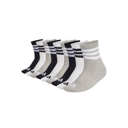 Kurzsocken adidas originals "Socken 3-Stripes Cushioned Sportswear Mid-Cut Socks 9P 9er Pack", Damen, Gr. 40-42, bunt (schwarz, grau, wei&szlig;), Obermaterial: 58% Baumwolle CO. 39% Polyester PES. 2% Elasthan EL. 1% Polyamid PA., Socken Kurzsocken