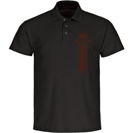 multifanshop Poloshirt - St. Pauli - Streifen - Druck braun - Polo