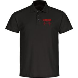 multifanshop Poloshirt - Leverkusen - Herzschlag - Druck rot - Polo
