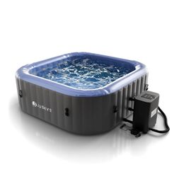 Juskys&reg; Whirlpool SpaLuxe &ndash; 130 Sprudeld&uuml;sen, 2400W Heizung, 910L Volumen - Grau / Blau