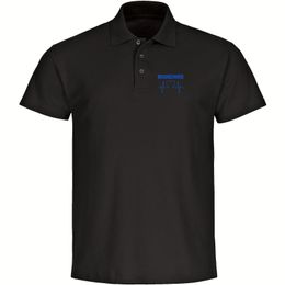 multifanshop Poloshirt - Braunschweig - Herzschlag - Druck blau - Polo