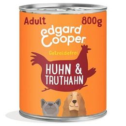 Edgard & Cooper Nassfutter Hund, Adult, Huhn und Truthahn 6x800 g