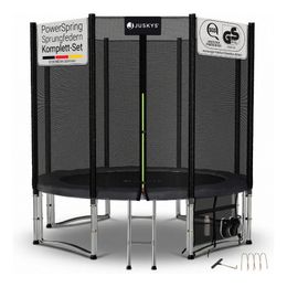 Juskys Trampolin JumpMaster M &Oslash; 244 cm &ndash; Gartentrampolin mit Netz, Leiter & Bodenankern
