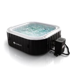 Juskys&reg; Whirlpool SpaLuxe &ndash; 130 Sprudeld&uuml;sen, 2400W Heizung, 910L Volumen - Schwarz / Wei&szlig;