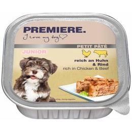 Premiere Petit P&acirc;t&eacute; Nassfutter Hund, Junior, Gefl&uuml;gel und Rind 44x150 g