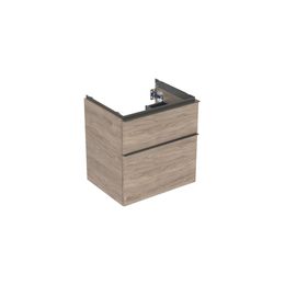 Geberit Waschtischunterschrank iCon 59,2x61,5x47,6cm, 2 L, nuss/Griff la. ma (502303JR1)