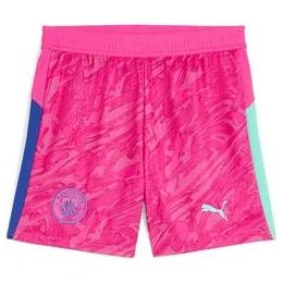 Sporthose Puma "Manchester City 25/26 Torwartshorts Jugendliche", M&auml;dchen, Gr. 116, Normalgr&ouml;&szlig;en, gr&uuml;n (fluro pink pes aquatic gr&uuml;n), Obermaterial: 100% Polyester, regular fit, Hosen Sporthose