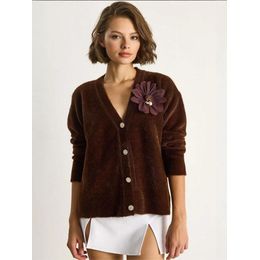 Bianco Lucci Knit Cardigan female Brown size S/L