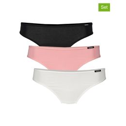 Skiny 3er-Set: Slips in Wei&szlig;/ Schwarz/ Rosa - 46% | Gr&ouml;&szlig;e 36 | Damen-unterteile