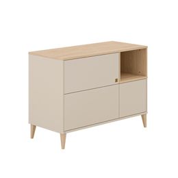 Paidi Kommode Mila & Ben, Buche, Beige, Holzwerkstoff, massiv, 2 Schublade(n) Schubladen, 129.4x94.4x58.2 cm, Blauer Engel, Goldenes M, Wohnzimmer, Kommoden & Sideboards, Kommoden